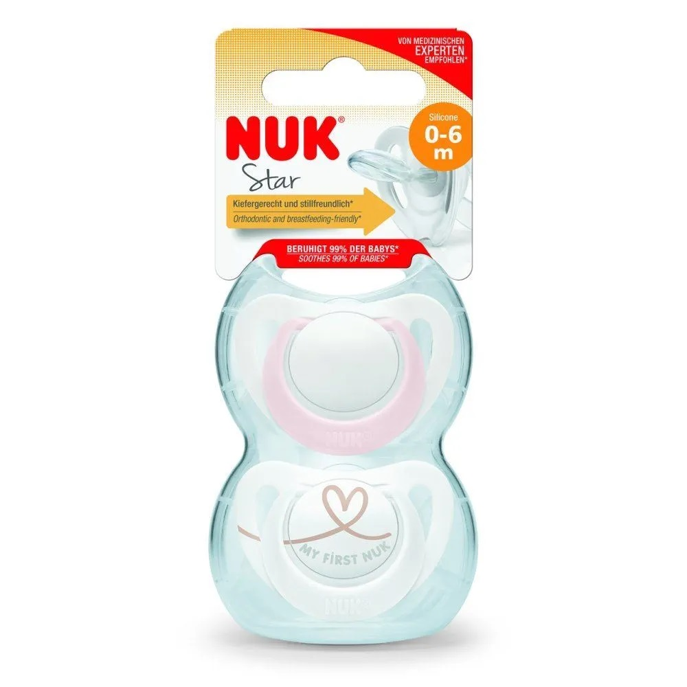 NUK - Star Silicone Soother 0-6m
