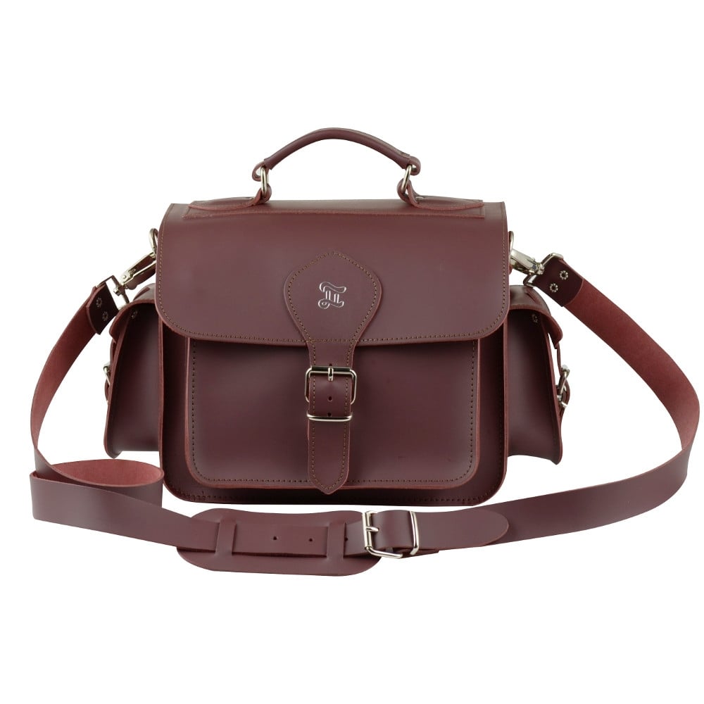 Grafea 100% Leather Camera Bag - Burgundy
