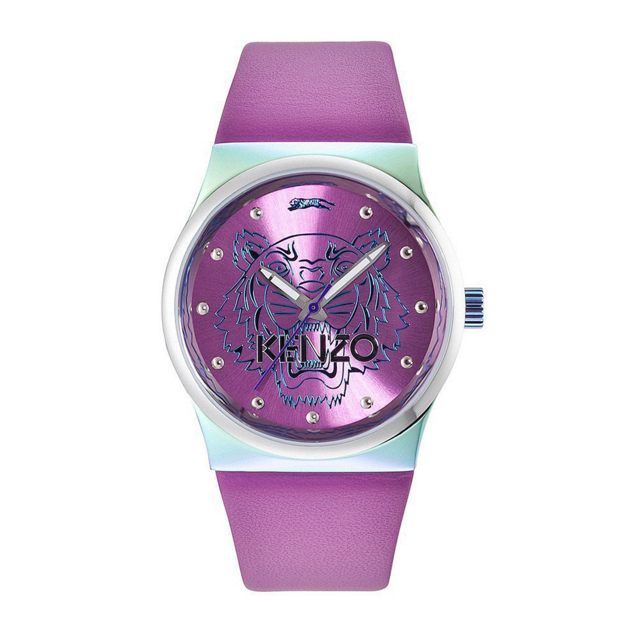 Kenzo Leather Tiger Head Watch - Pink