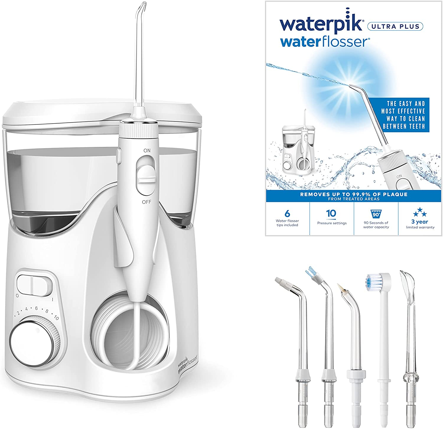Waterpik - Ultra Plus Countertop Water Flosser - White
